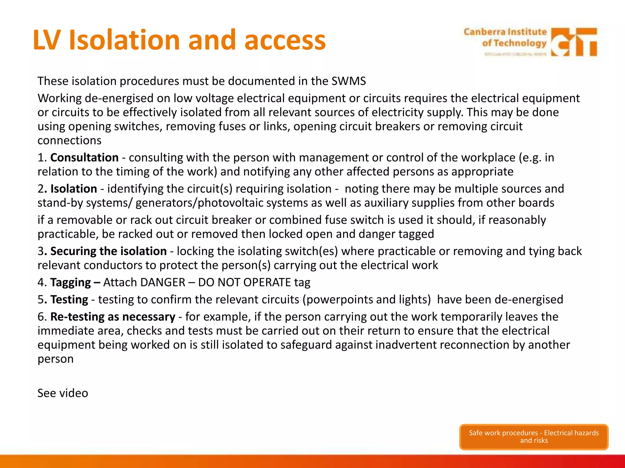 Pp 13 electrical hazards, risks and controls | PPTX