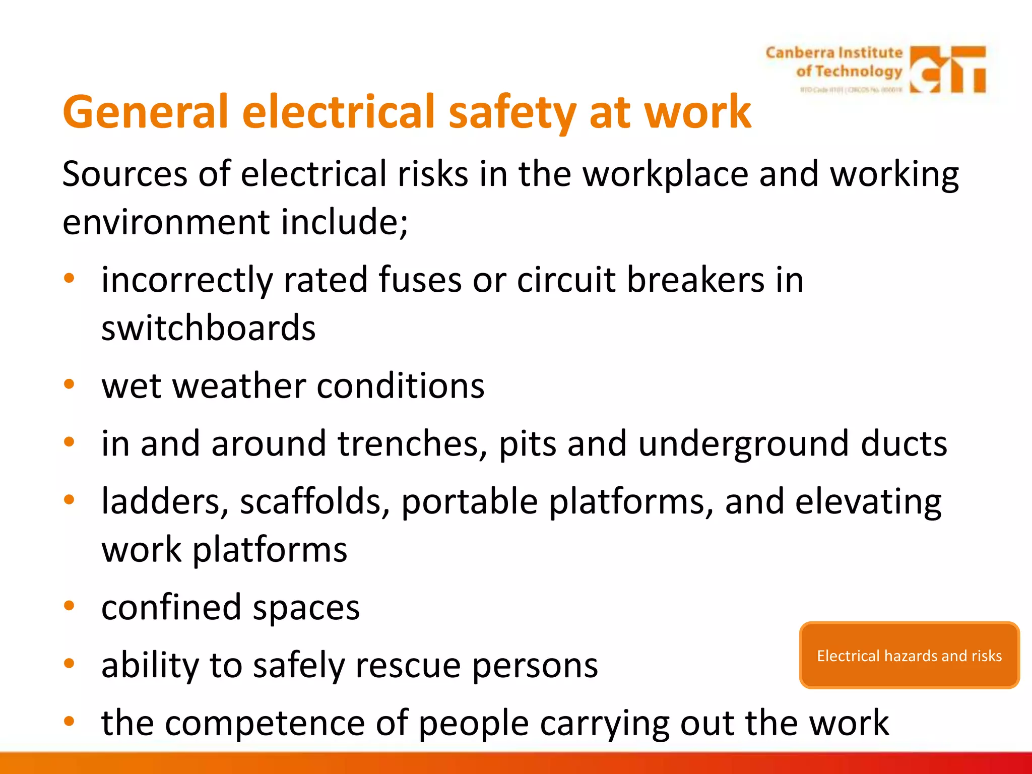 Pp 13 electrical hazards, risks and controls | PPTX