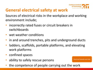 Pp 13 electrical hazards, risks and controls | PPTX