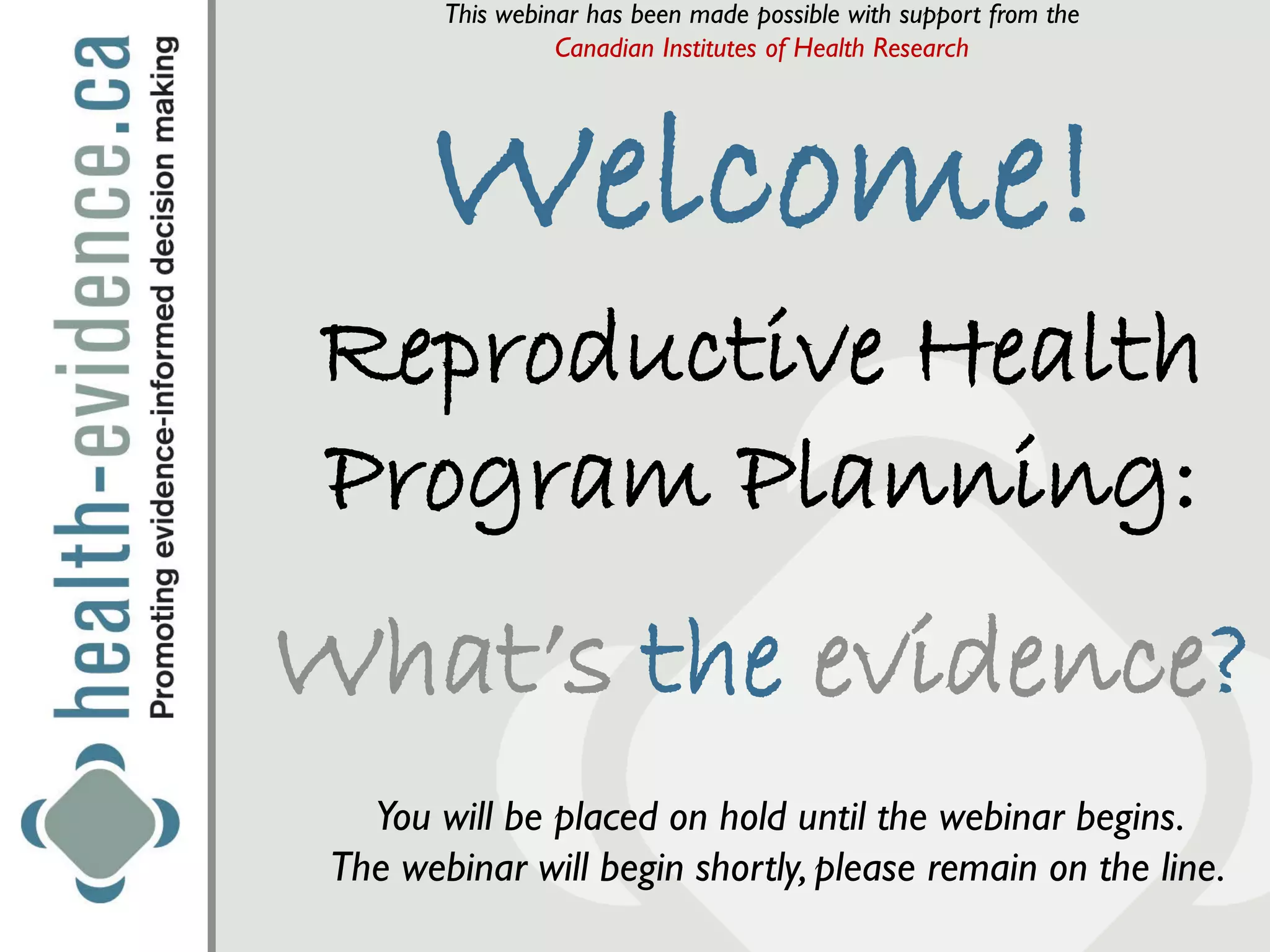 Reproductive Health Program Planning in Public Health: What's the ...