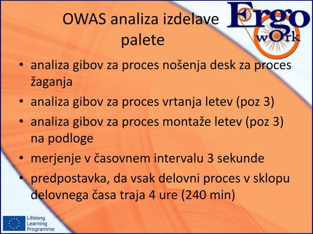 OWAS Analysis (slovenian version) | PPTX