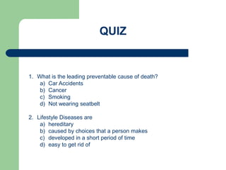 Pp1 pre quiz risk factors chronic diseases | PPT