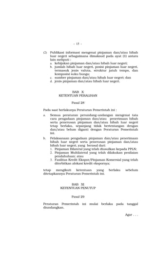 Peraturan Pemerintah No.2 Tahun 2006 tentang Tata Cara Pengadaan Pinjaman dan/atau Penerimaan ...