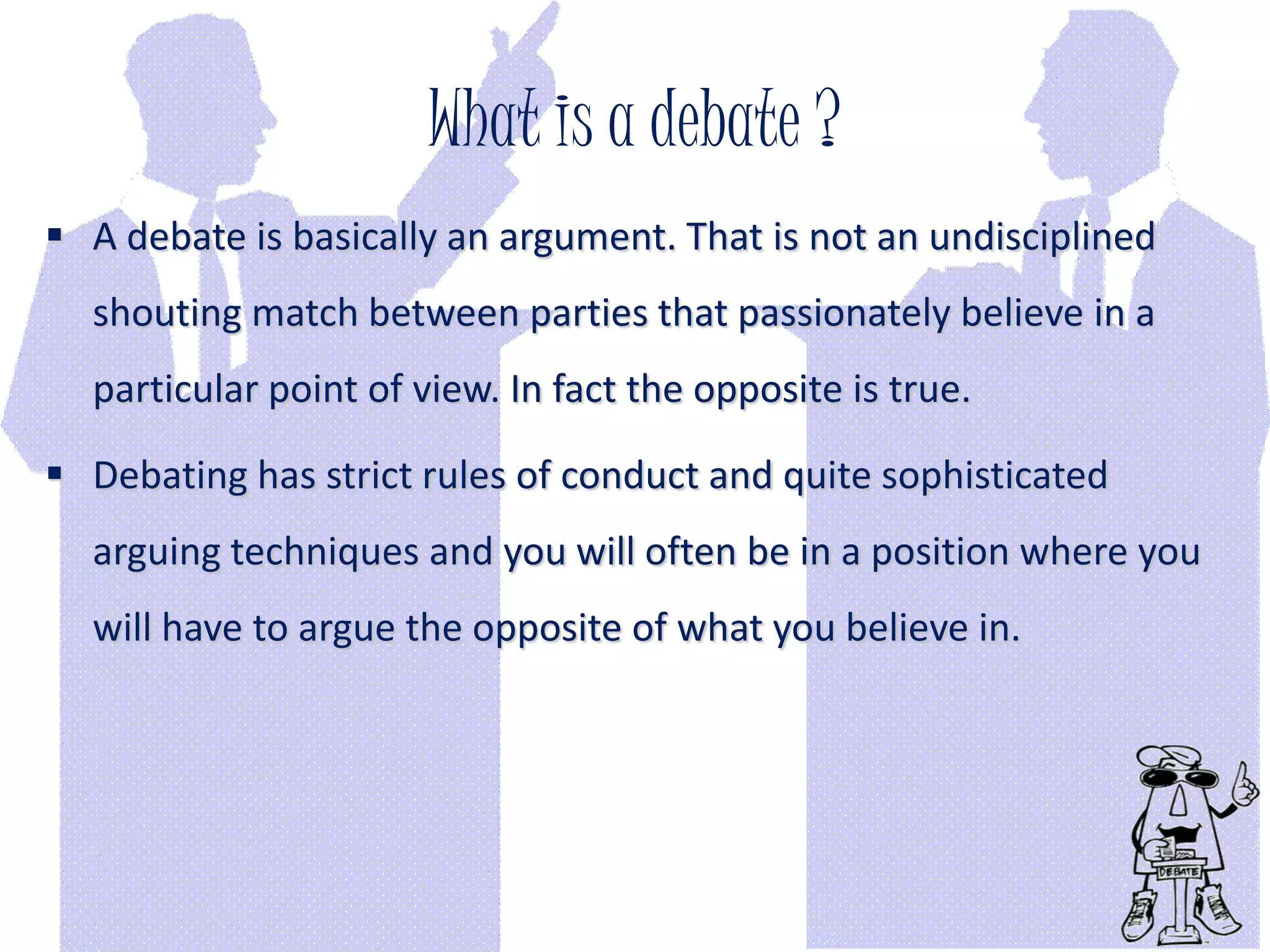 BASIC DEBATING SKILLS | PPTX