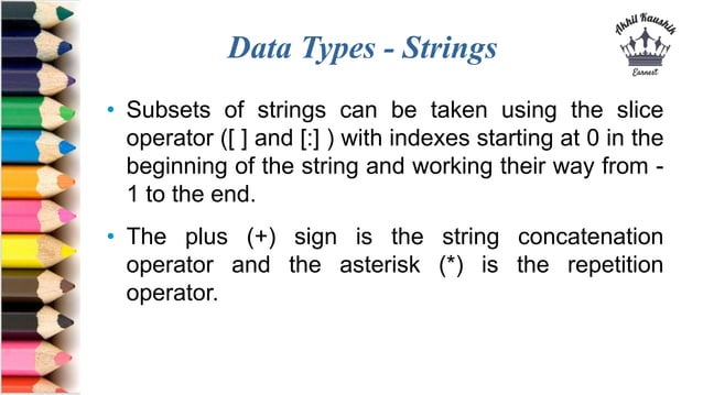 Python Data-Types | PPTX | Programming Languages | Computing