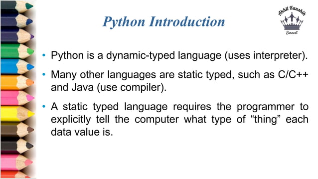 Python Data-Types | PPTX | Programming Languages | Computing