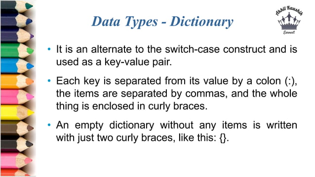 Python Data-Types | PPTX | Programming Languages | Computing
