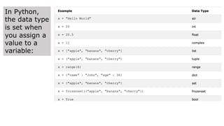 python- Variables and data types | PDF