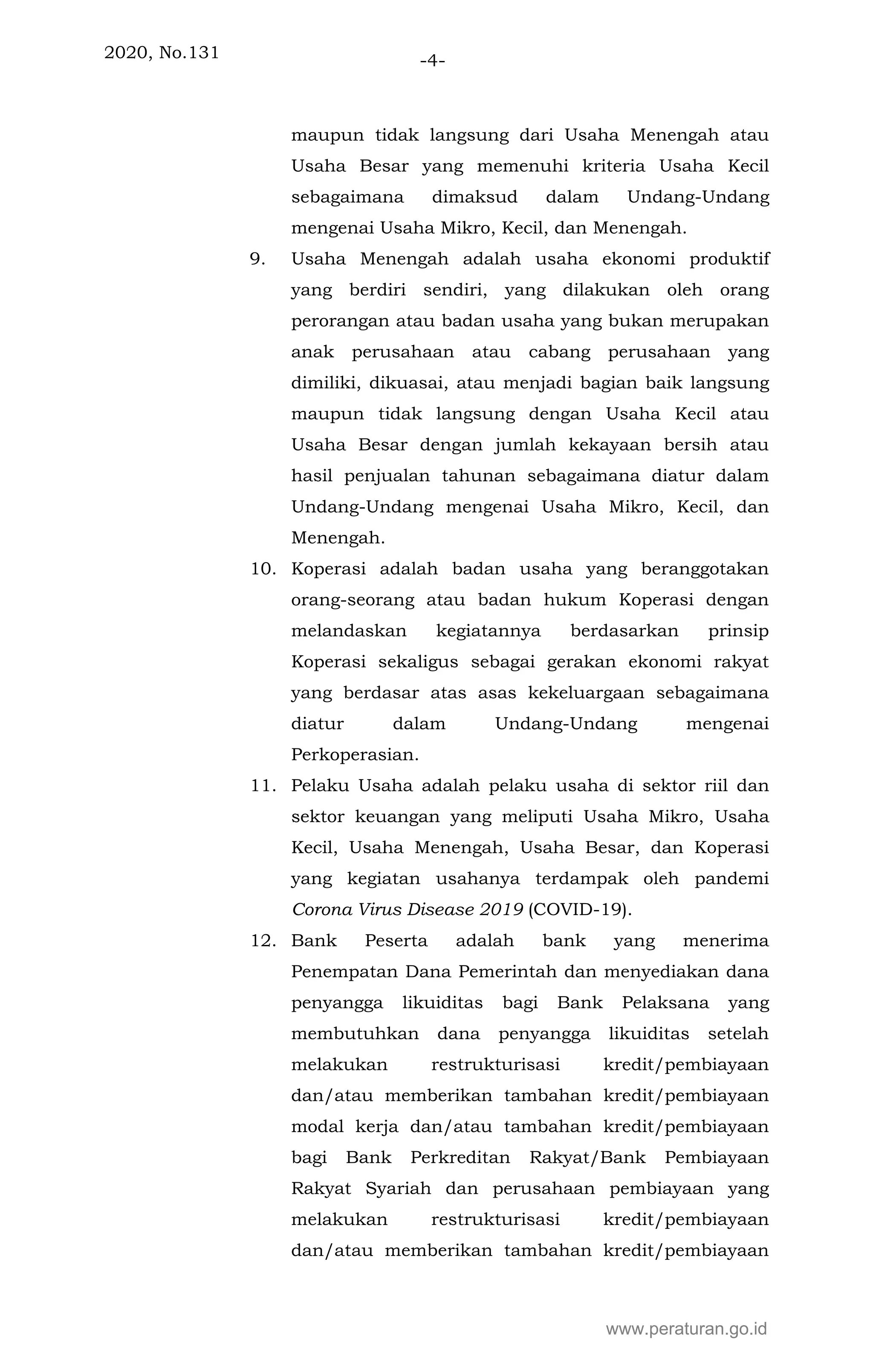 Peraturan Pemerintah Nomor 23 Tahun 2020 | PDF