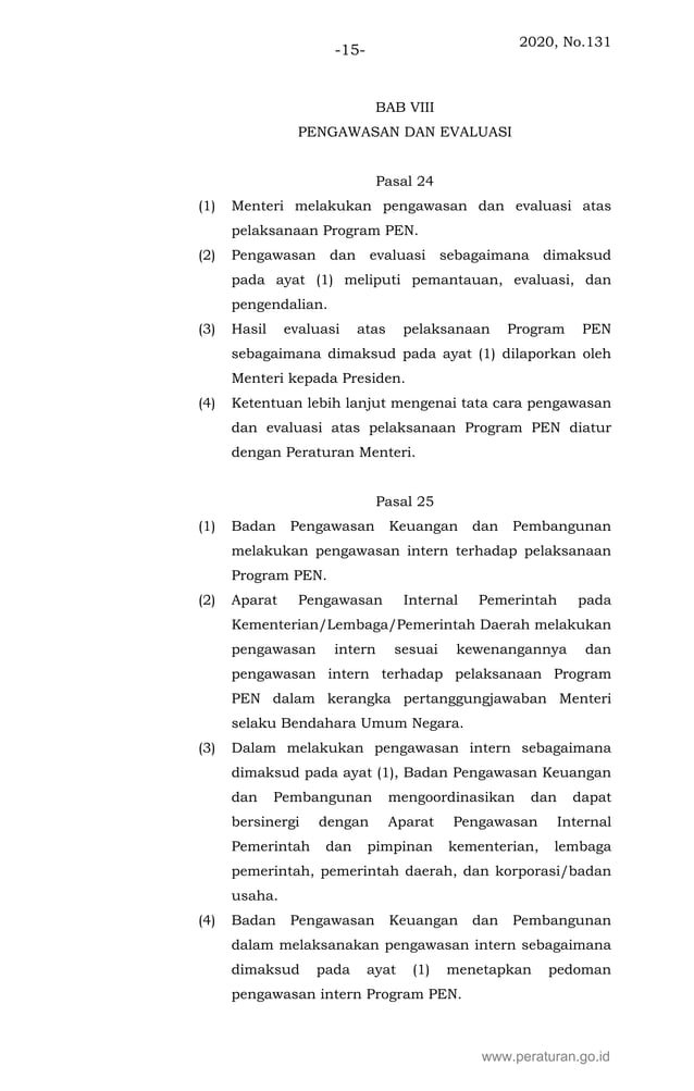 Peraturan Pemerintah Nomor 23 Tahun 2020 | PDF