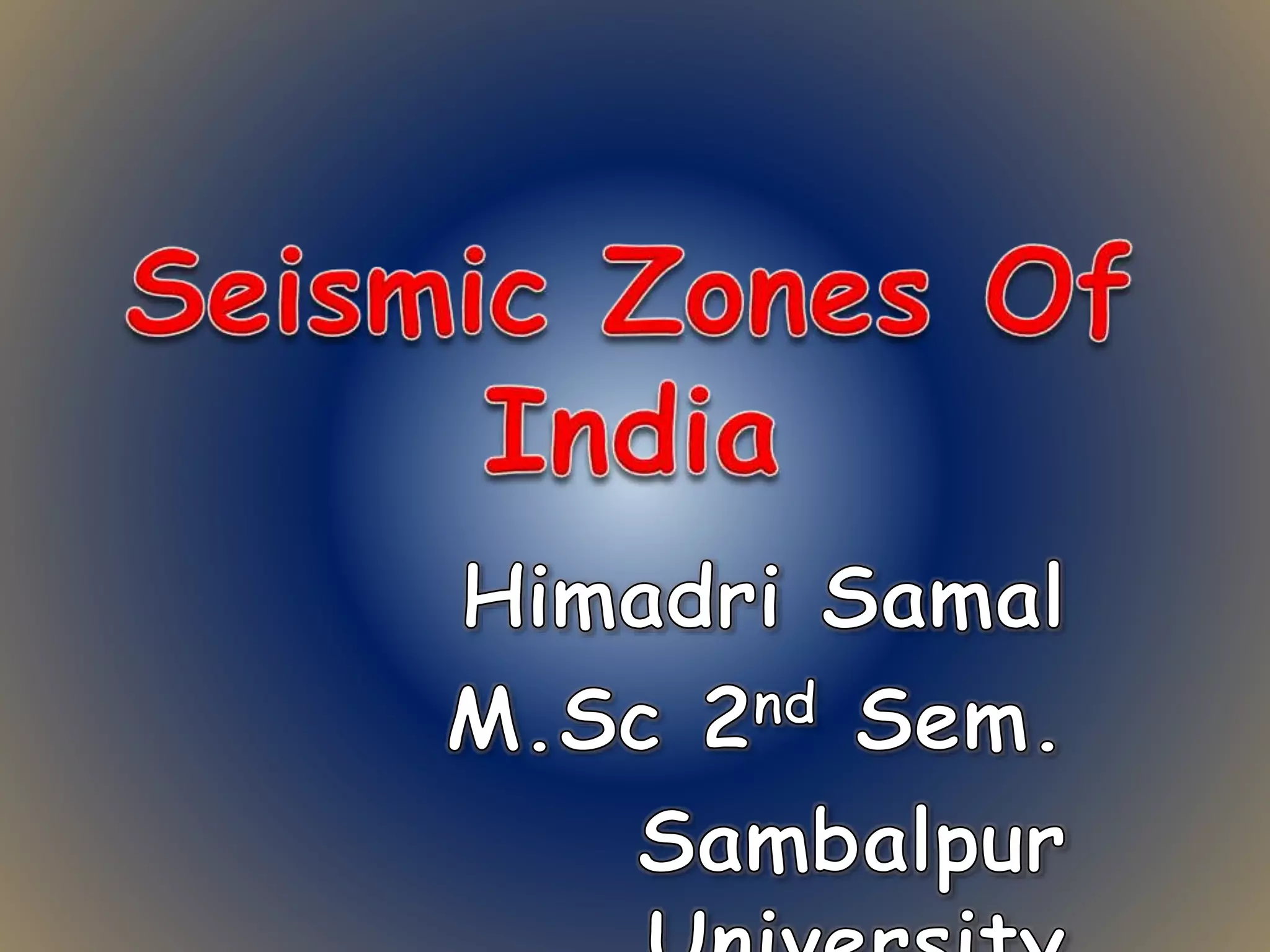 seismic zones of india | PDF