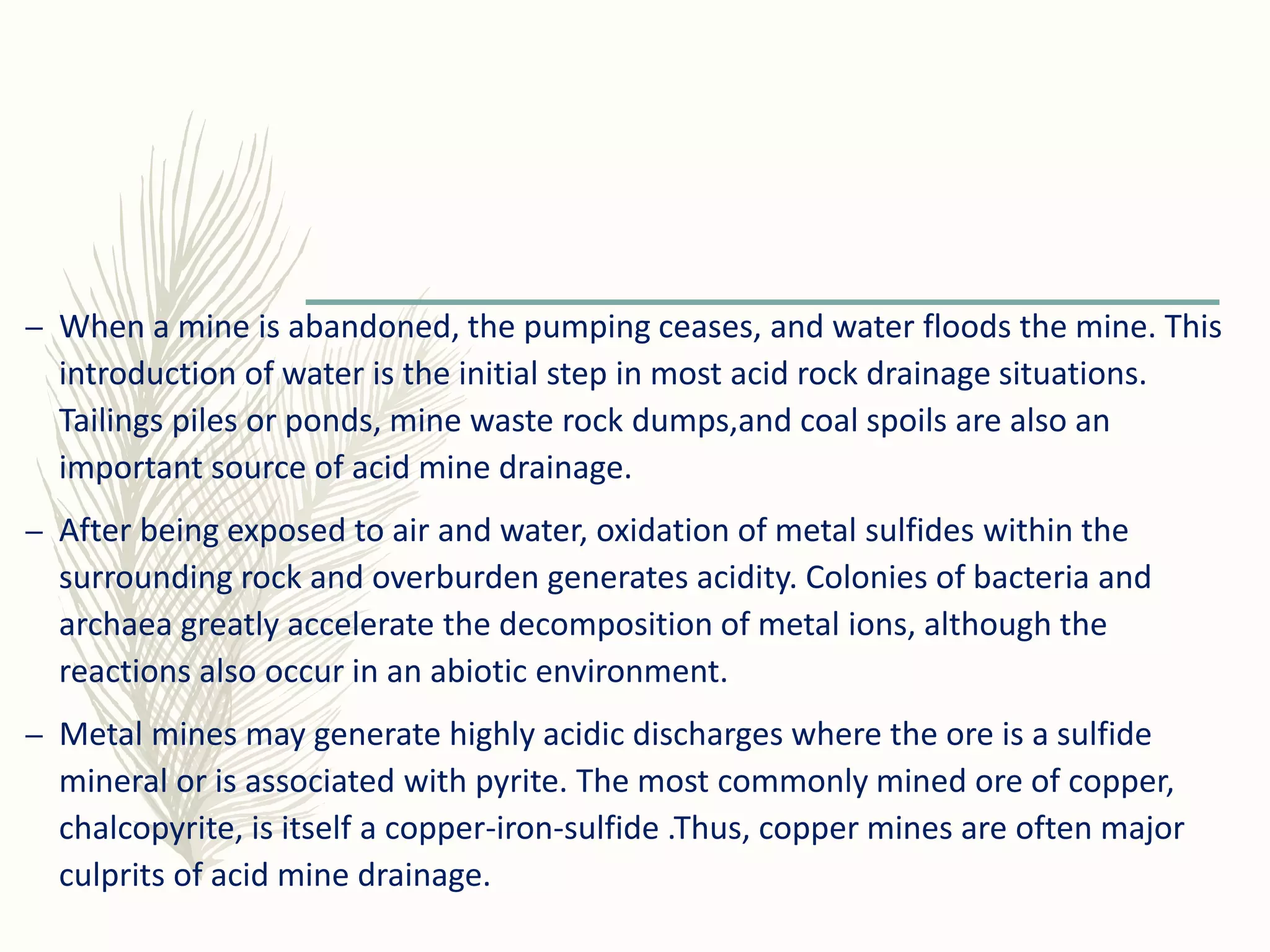 ACID MINE DRAINAGE | PPTX