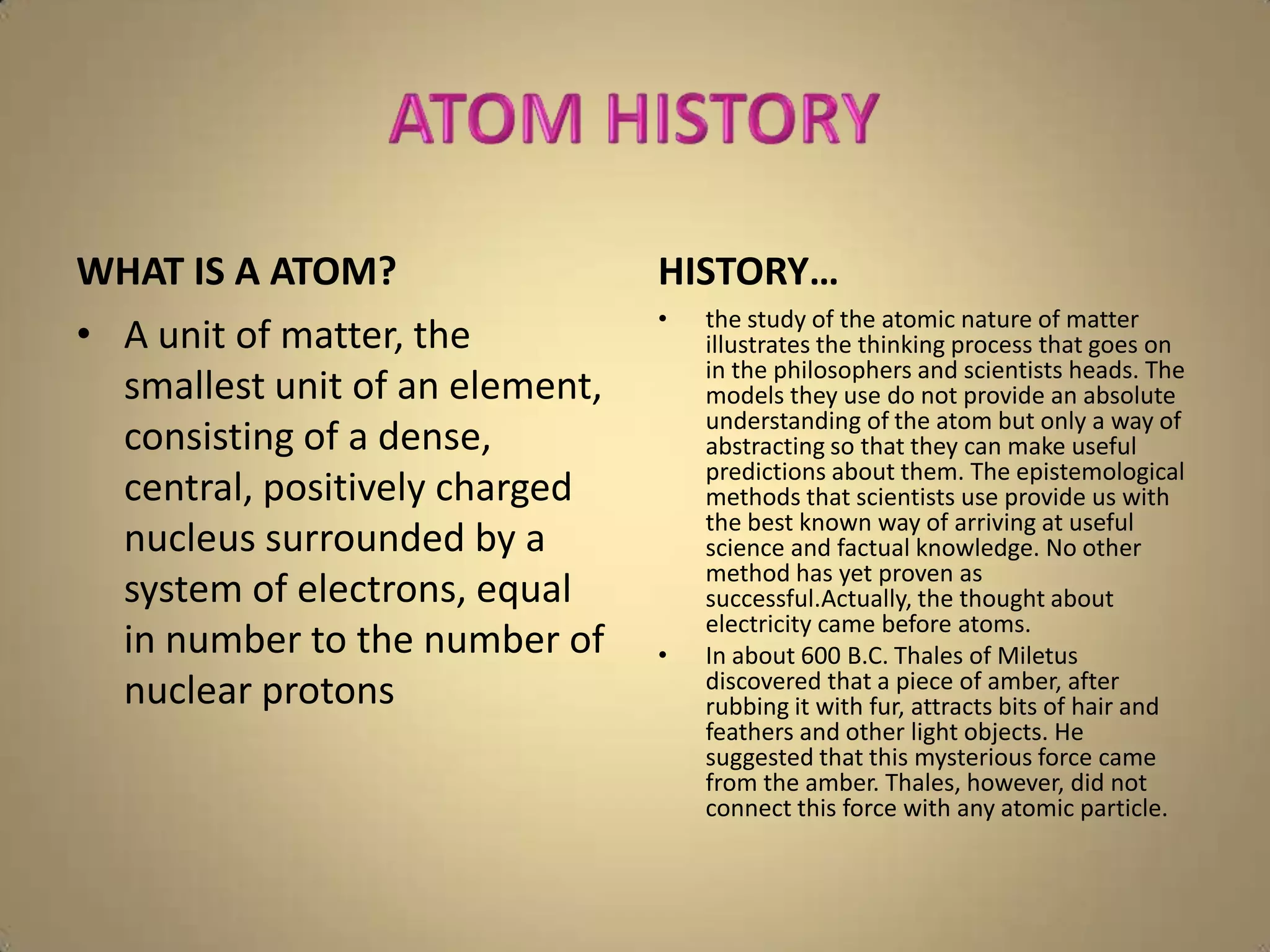 Pp%2c atom%2c physical and chemical changes | PPTX