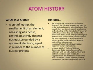 Pp%2c atom%2c physical and chemical changes | PPTX