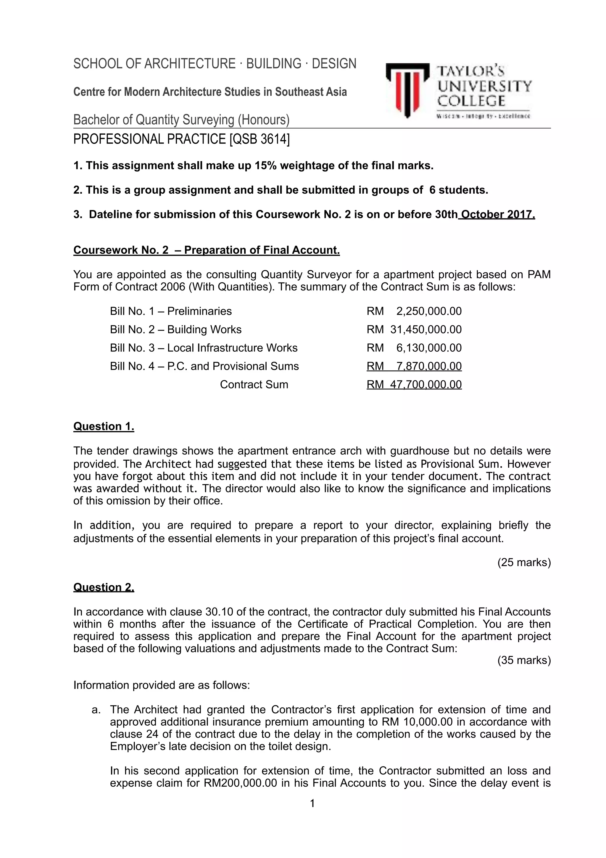 Pp2 coursework 2 brief | PDF