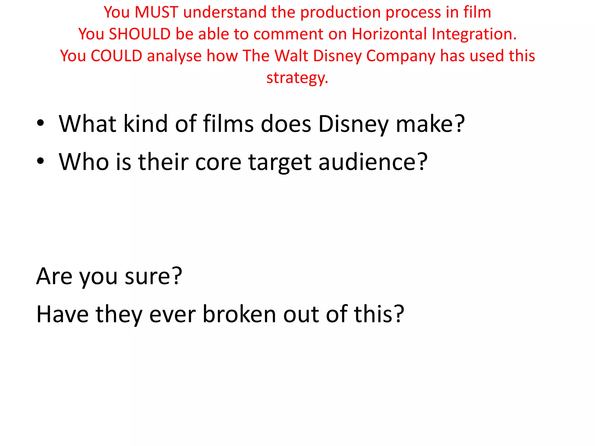 Pp2 disney and horizontal integration | PPTX