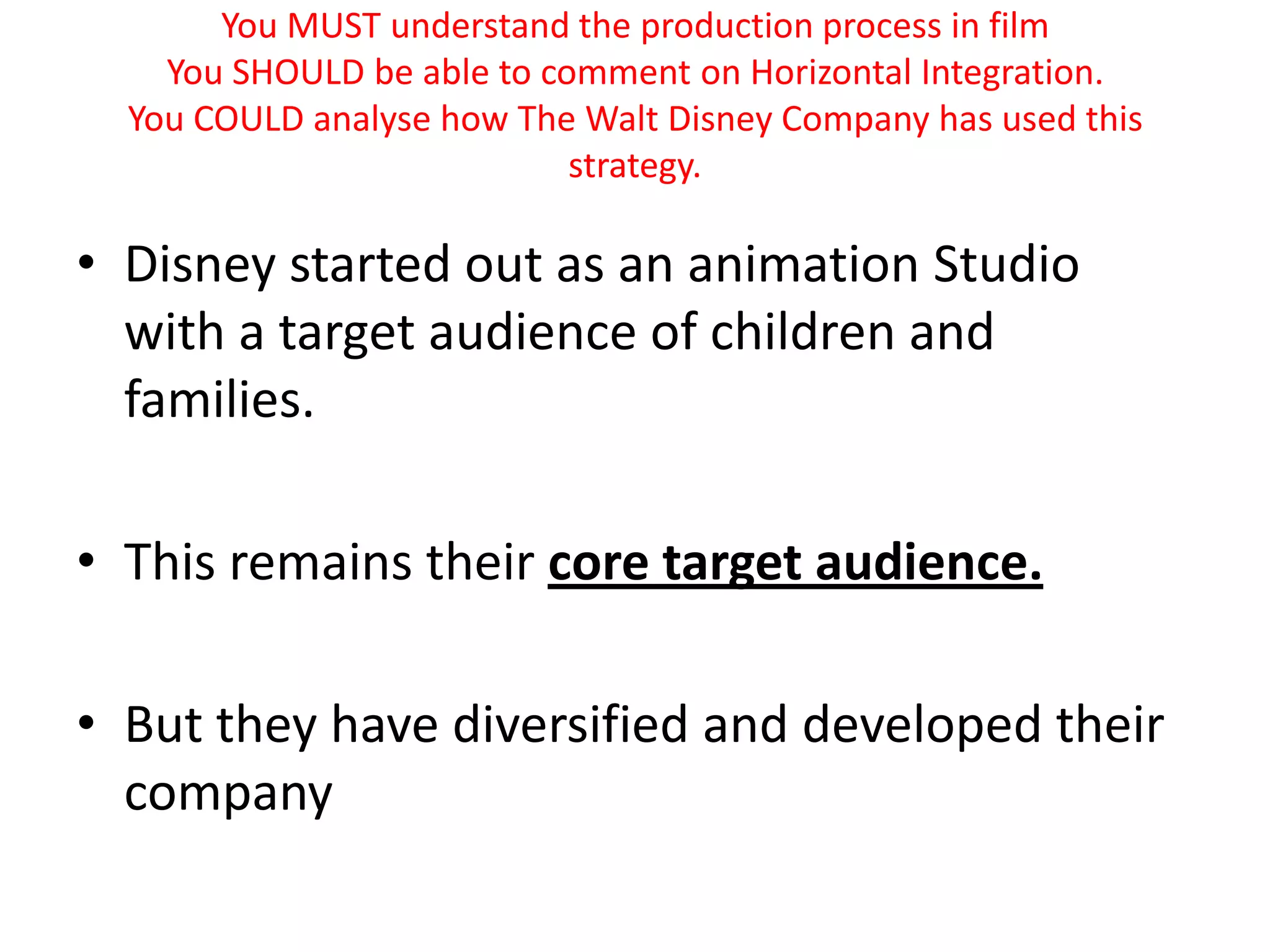 Pp2 disney and horizontal integration | PPTX