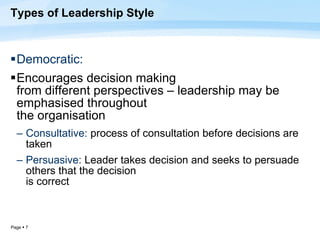 Types of Leaders | PPT