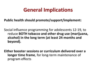School and community social influence programming for preventing ...