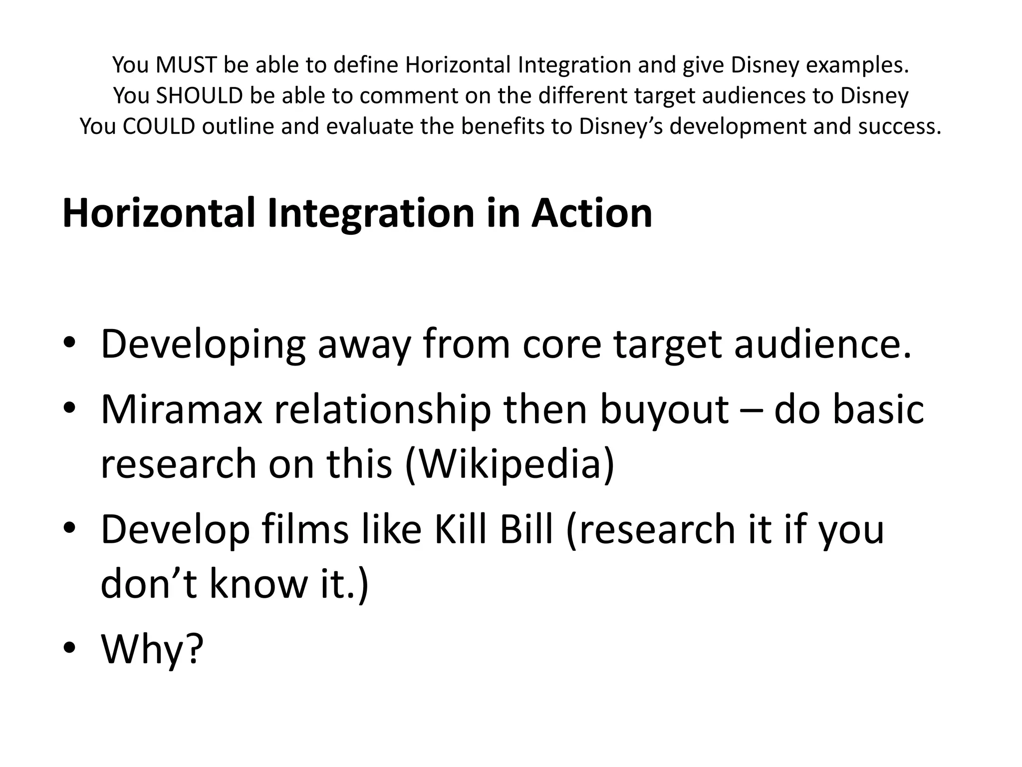 Pp3 disney and horizontal integration | PPTX