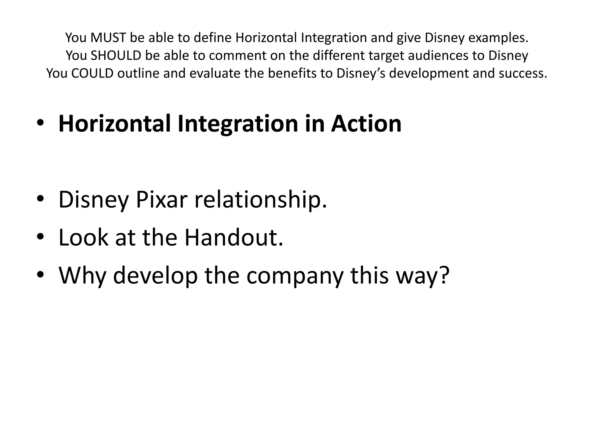Pp3 disney and horizontal integration | PPTX