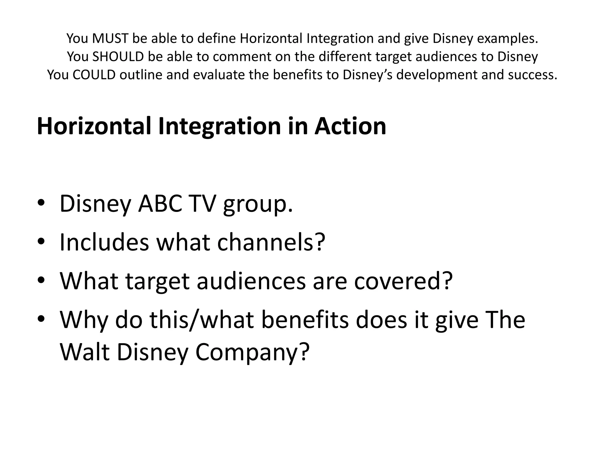 Pp3 disney and horizontal integration | PPTX