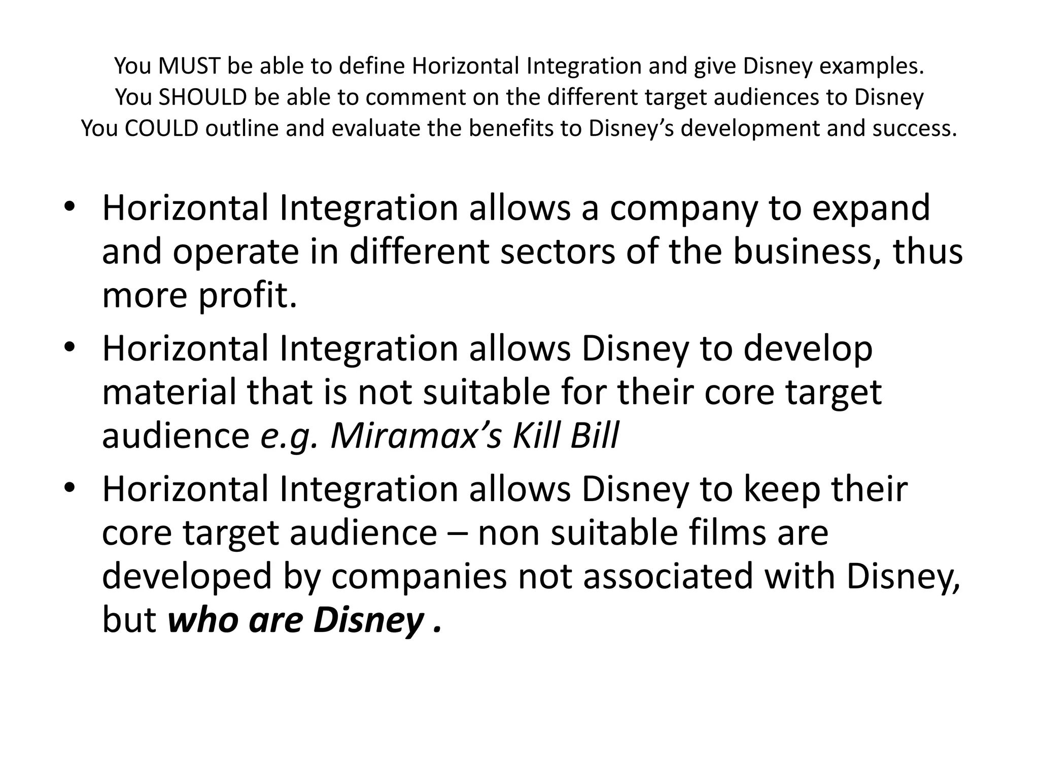 Pp3 disney and horizontal integration | PPTX