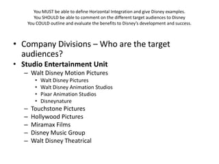 Pp3 disney and horizontal integration | PPTX