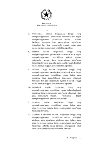 Pp4 2014-penyelenggaraan-pendidikan-tinggi-pengelolaan-perguruan-tinggi | PDF