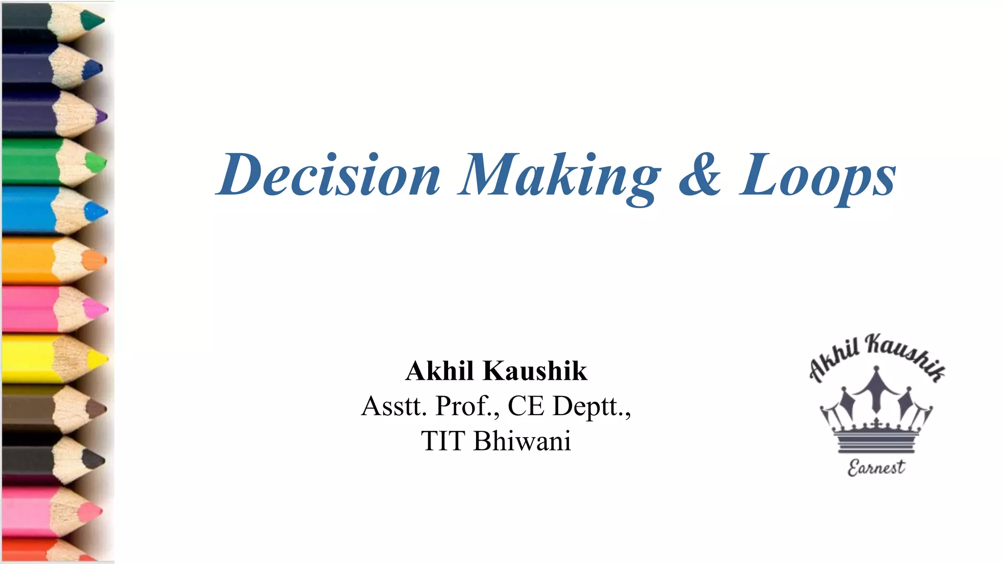 Decision Making & Loops | PPTX