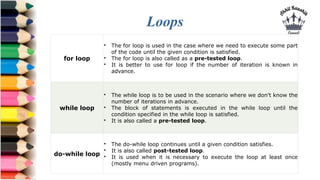 Decision Making & Loops | PPTX