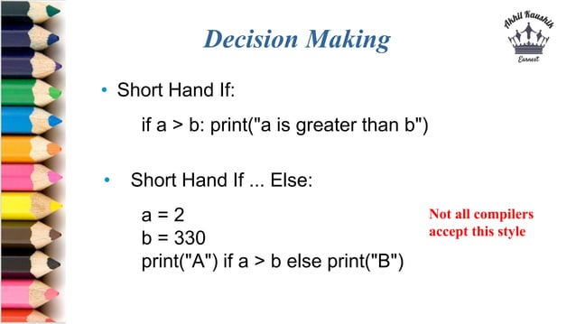 Decision Making & Loops | PPTX