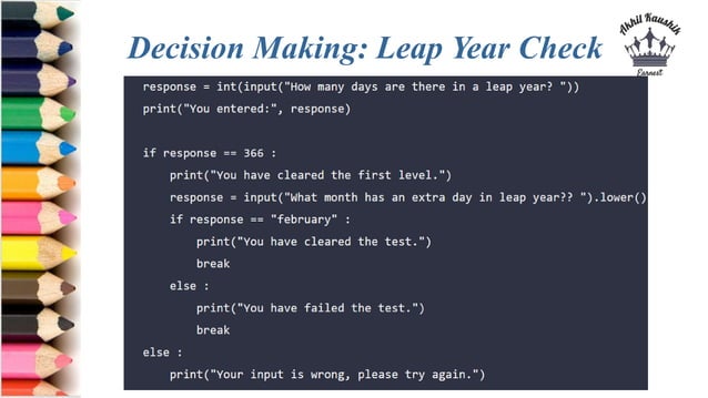 Decision Making & Loops | PPTX
