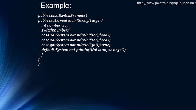 JAVA SWITCH STATEMENT | PPTX | Programming Languages | Computing
