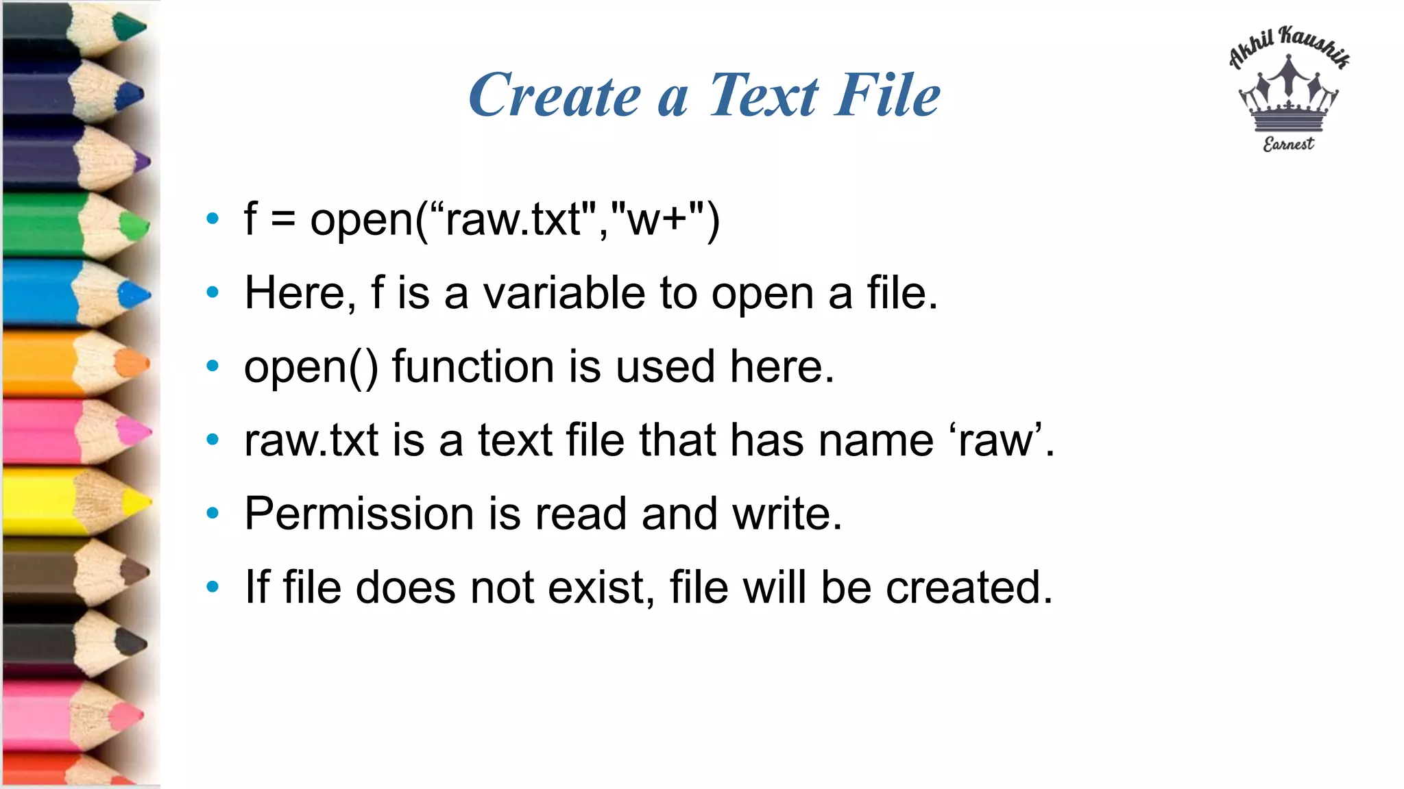 File Handling Python Pptx Programming Languages Computing