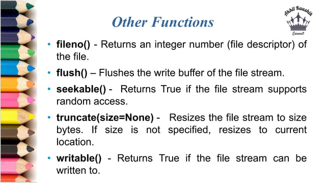 File Handling Python | PPTX | Programming Languages | Computing