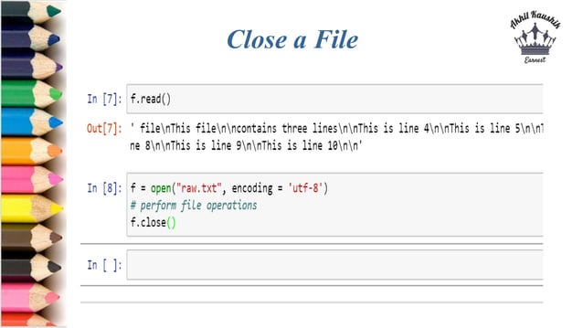 File Handling Python | PPTX | Programming Languages | Computing