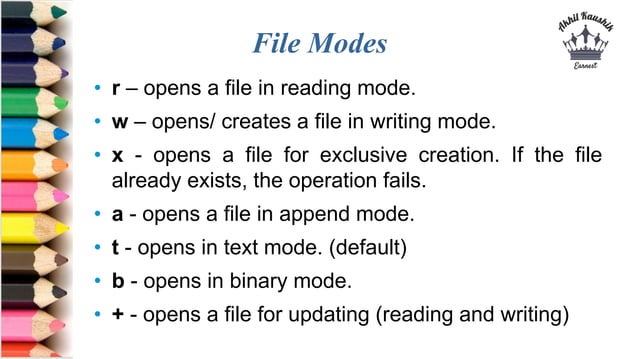File Handling Python | PPTX | Programming Languages | Computing