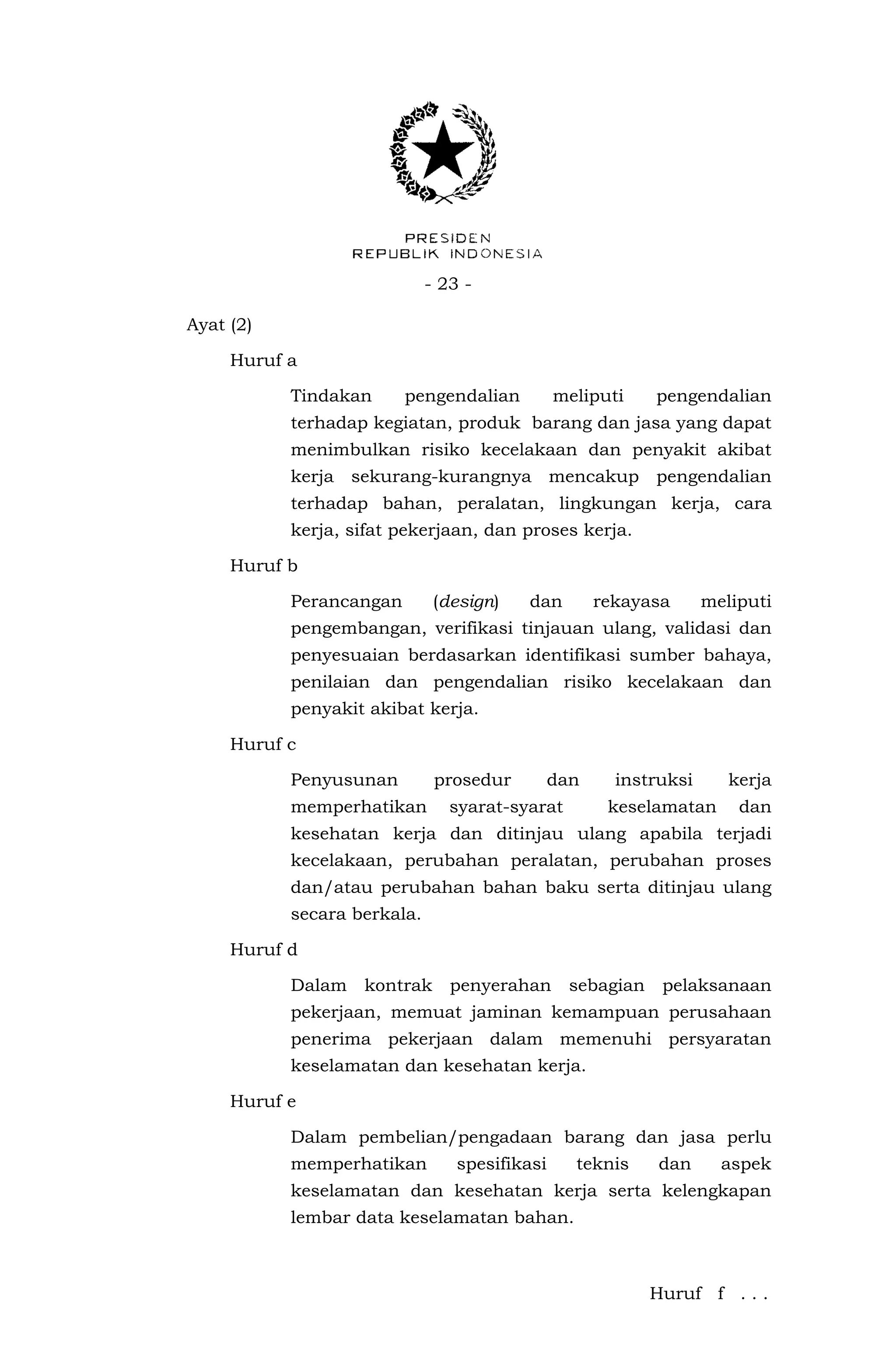 Peraturan Pemerintah No. 50 Tahun 2012 tentang Penerapan Sistem Manajemen Keselamatan Dan ...