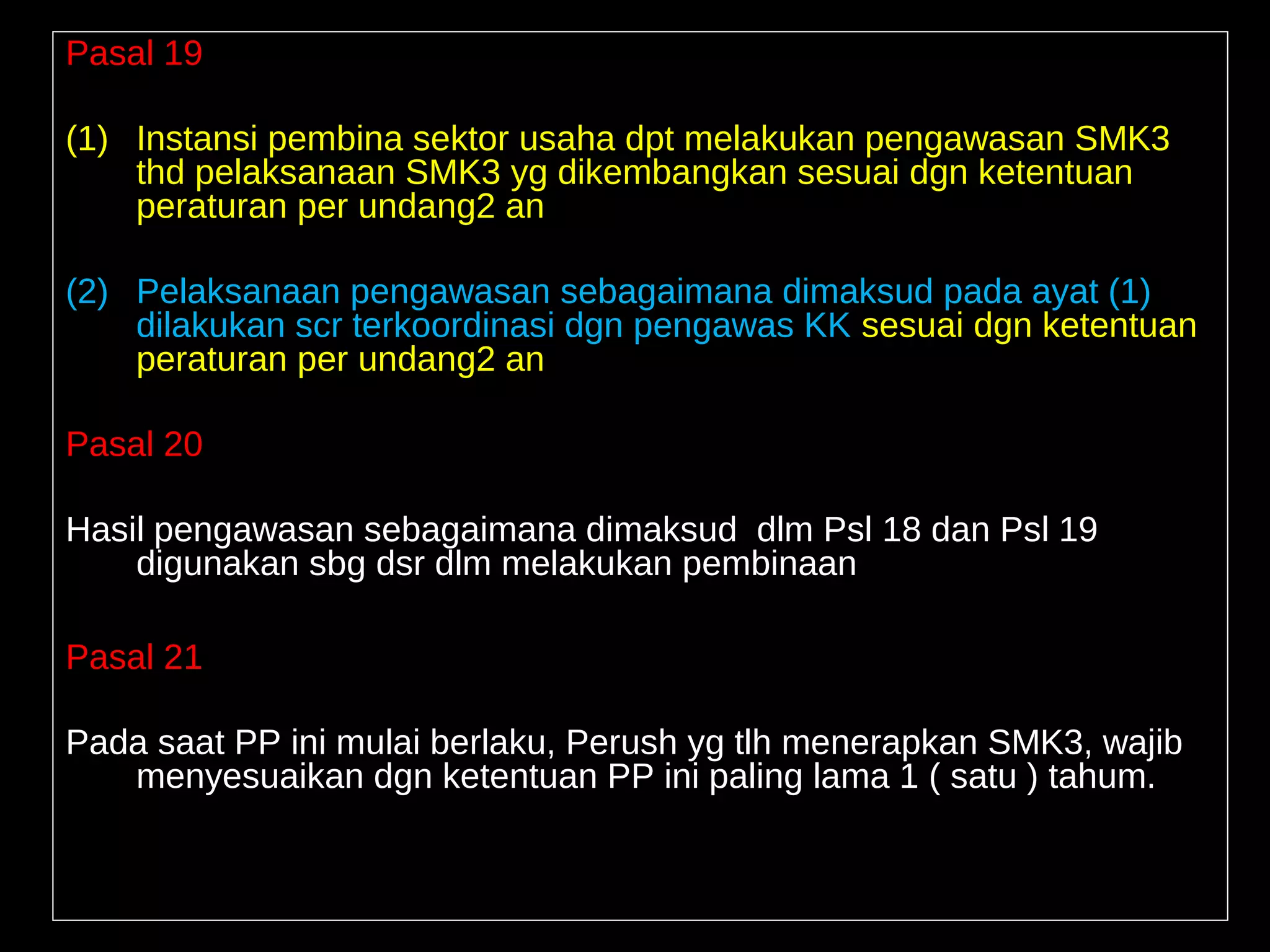 PP 50 2012 Penerapan SMK3 | PPT