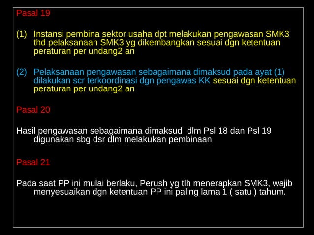 PP 50 2012 Penerapan SMK3 | PPT