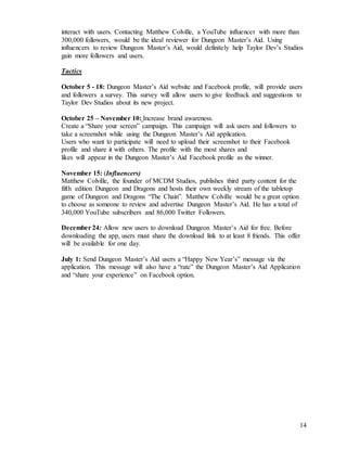 Distribution and Marketing plan for Dungeon Masters Aid | PDF