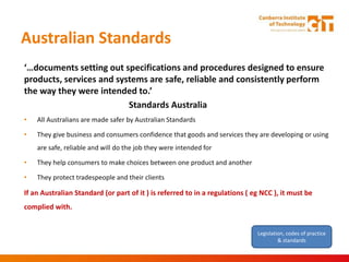 Pp 5 legislation codes of practice and standards final(1) | PPT