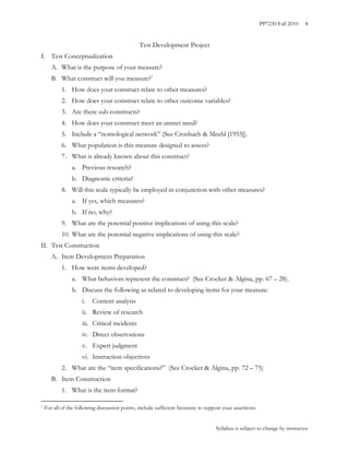 Pp7230 psychometric theory_matthews_fall_2010 | PDF