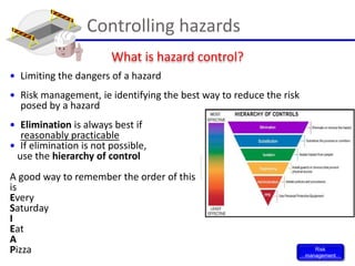 Pp 9 hazards, risks and controls | PPT