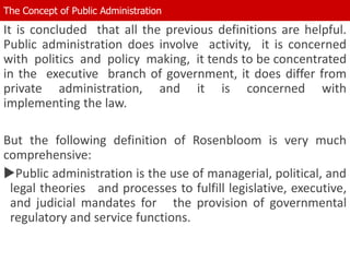 Definition & Concepts of Public Administration | PPT