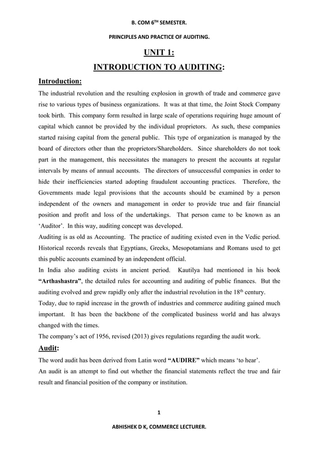 PRINCIPLES AND PRACTICE OF AUDITING. | PDF | Business Accounting & Finance | Business