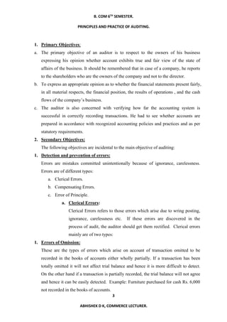 PRINCIPLES AND PRACTICE OF AUDITING. | PDF