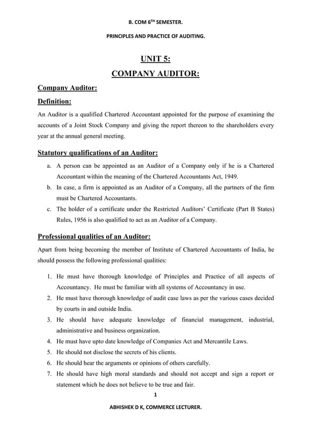 PRINCIPLES AND PRACTICE OF AUDITING. | PDF