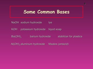 The Chemistry of Acids and Bases - Th pH scale | PPT
